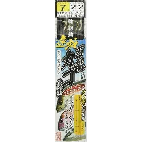 オールフロロカーボン素材を使用した釣り用ハリス。 号数: 8 ハリス: 3 幹糸: 3 入数: 2 使用鈎: グレ（メジナ）用（2本入り、2組） スペック 品名コード: HF113