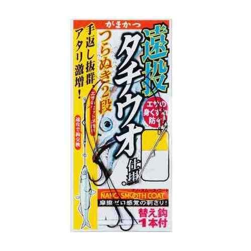 エサの身くずれを防ぐ2段セッティング 品名コード: TU163 号数: 3 ハリス: #48 入数: 2 使用鈎: ナノチヌふかせ2本 (ナノスムースコート) (1組入) (替え鈎1本付)
