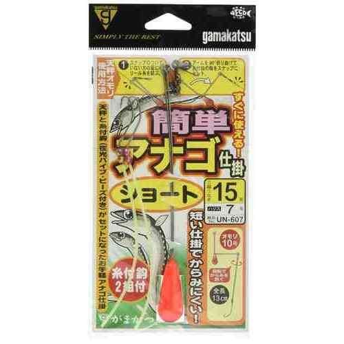 短いハリスで簡単にキャッチできる仕掛け。 短いハリスと夜光パイプにより、カラミを防止 手返し重視の釣りに最適 天秤付きの簡単パーフェクト仕掛け スペック 号数: 15 ハリス: 7 入数: 1組 使用鈎: 三越うなぎ 替仕掛: 2組入