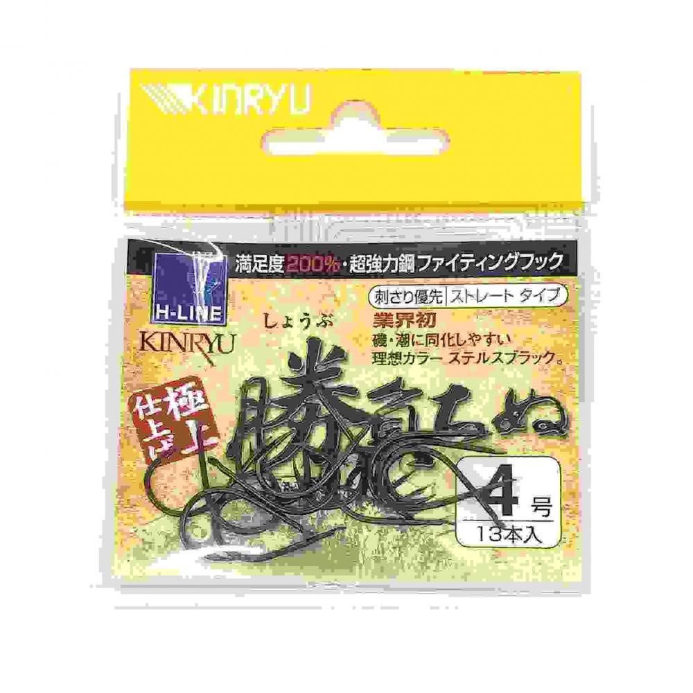 KINRYU 金龍鉤 勝負チヌ ストレート ステルスブラック 4号