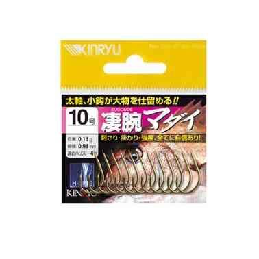 KINRYU 金龍鉤 Hライン 凄腕マダイ ステルスブラック 14号