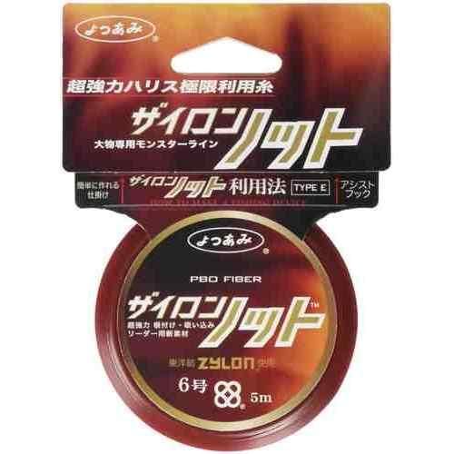 2001年発売のスーパー繊維「ザイロン」製リーダーライン。 パラアミド(商品名:ケプラート)の約2倍の強度 低伸度、耐切創性 大物用根付け、アシストフック用ラインとして最強 長さ: 5m 比重: 1.54