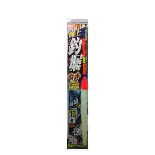 海上釣掘の青物に対応した仕掛けがセットになっています。 自立ウキ 簡単ウキペット クッション付きオモリ スピアー鈎1本付き スペック 号数: 13号 ハリス: 8号 カラー: 金 全長: 2.0m 入り数: 1セット
