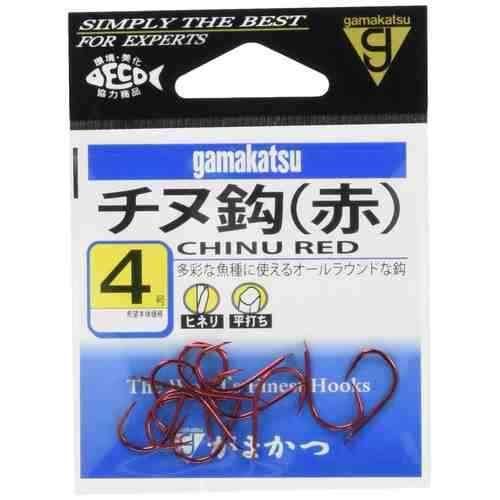 赤色の仕上げが特徴のオーソドックスな鈎。多彩な魚種に対応した万能鈎。 赤色仕上げ：魚の食性を刺激するベーシックなカラー ヒネリ・逆ヒネリ：用途に応じた軸の捻りが特徴 万能鈎：磯釣りに定評があり、マダイやグレ、イサキなどに対応 スペック 号数...