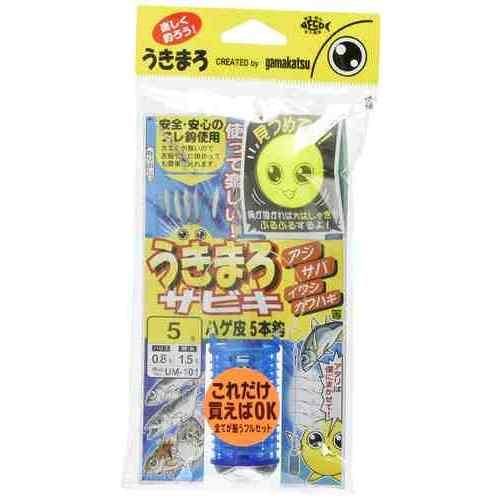 魚が掛かると「うきまろ」がぷるぷる震えるスレ鈎。安全で外しやすく、服に掛かってもすぐに外れます。 スレ鈎仕様で魚が外しやすい 服に掛かっても簡単に外れる 全長1.2mで扱いやすい スペック 号数: 5号 ハリス: 0.8 幹糸: 1.5 全...