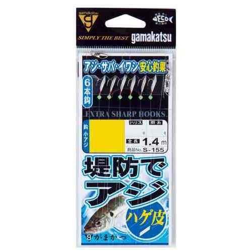 サビキ釣りに最適なハゲ皮サビキ。全国の釣り場に対応する幅広いラインナップを誇ります。 号数: 6号 ハリス: 1 幹糸: 2 枝寸A: 5cm 間隔B: 20cm 全長C: 140cm 使用鈎: 小アジ（金）6本（1組入） カラー: ゴール...