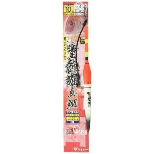 道糸、ウキ、替鈎がセットになった釣り仕掛け。 号数: 10号 ハリス: 4 使用鈎: 真鯛王（金） 替鈎: 2本付属 スペック サイズ鈎: 10号 ハリス: 4 カラー: ゴールド系 メーカー品番: 45137-10-4-07