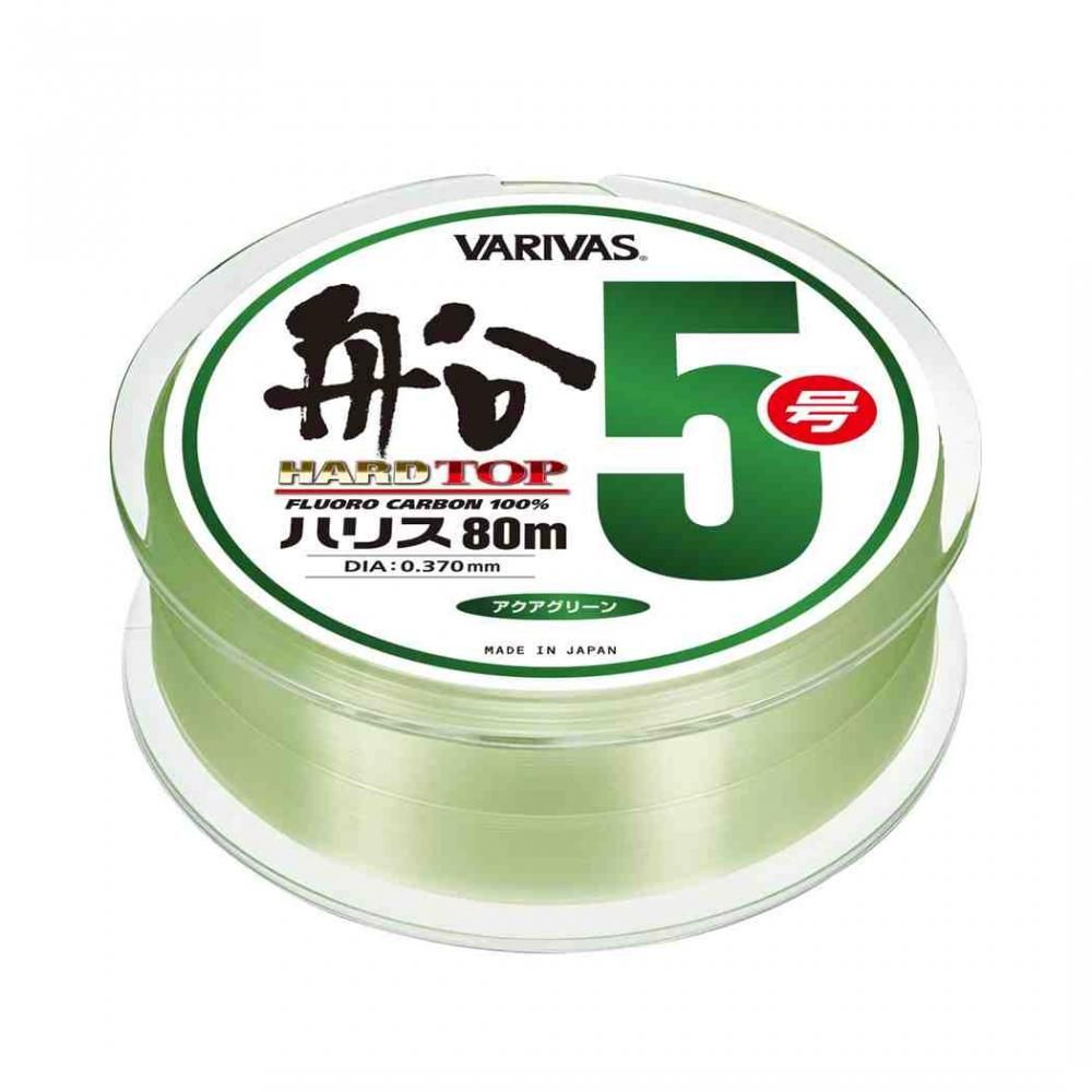 巻数: 80m 号数: 5号 素材: フロロカーボン スプールバンド付き 潮色に溶け込み、喰いが立つグリーンハリス。 船仕掛けに適したしなやかさ、安定した直線強度と結節強度を合わせ持つ、VARIVAS独自の船釣り専用設計フロロカーボンハリス...