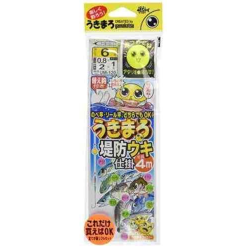 シンプルな1本鈎のウキ釣り仕掛。全長4mで、ノベ竿やコンパクトロッドでも使用可能。 魚が掛かると「うきまろウキ」が震える 堤防や野池での小物釣りに適している 替え鈎1本付属 スペック 号数: 6号 ハリス: 0.8 幹糸: 2 全長: 4....