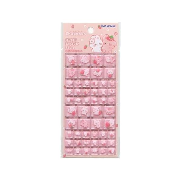 ぷっくり四角で楽しめるデコシール、カミオジャパンのドロップブロックシールです。 透明感のある“ちゅるん”とした見た目と、ブロックみたいな四角い立体感が魅力のデコステッカーです。販売サイズ：W175×H75×D3mm重量：約25g
