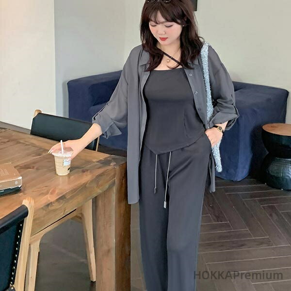 サイズ シャツ/着丈 胸 囲 肩 幅 袖 丈 キャミ/着丈 胸 囲 ボトムス/着丈 ウエスト LL 75 116 58 48 50 92-104 105 75-95 3L 76 122 61 49 51 98-110 106 80-100 ...