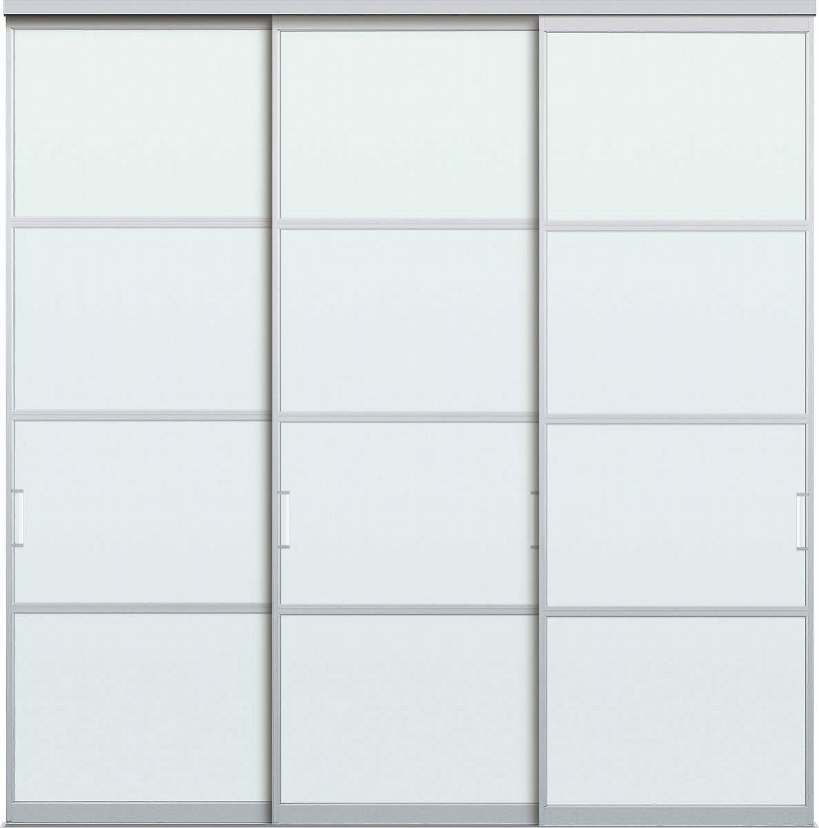 ◎オプション商品◎ YKKAPアルミインテリア オプション：戸しゃくり付たて枠 枠見込 186mm 引違い戸(3枚建) L=3000mm 主材料 アルミ形材 商品内容 完成品引戸×3枚 未組立枠×1セット 敷居×1セット(ラウンドレールの場...