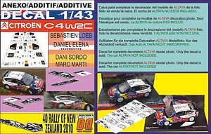 anexo decal 143 citroen c4 wrc loeb amp; sordo r zealand 2010 3rd amp; 5th 01デカールシトロエンローブニュージーランド※注意※NYからの配送になりますので2週間前後...