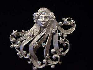 jj jonette jewelry silver pewter art nouveau woman wjewels pinジョネットジュエリーシルバーピューターニューウーマンジュエルズピン※注意※NYからの配送になりますので2週間前後お時...