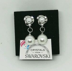 orecchini donna pendenti oro bianco e cristalli swarovski originaliオレッキーニドンナペンデンティオロビアンコエクリスタリスワロフスキーオリジ※注意※NYからの配送になります...