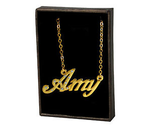 collana con nome amy 18ct placcato orocustom personalizzato regali di nataleネックレスエイミーゴールドカスタムプレートパーソナライズクリスマスプレゼント※注意※NY...