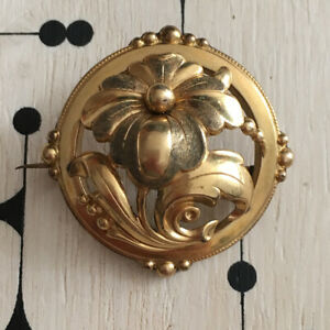 broche ancienne plaque or 1920 art deco antique french broochブローシュアンシエンヌプラケアールデコアンティークフレンチブローチ※注意※NYからの配送になりますので2週間前後お時間...