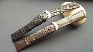bracelet montre en crocodile en 17mm, au choix noir ou marronブレスレットクロコダイルノワールマロン※注意※NYからの配送になりますので2週間前後お時間をいただきます。人気の商品は...