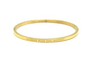 bc2843f bracelet jonc fin acier dor avec message maman plus que parfaiteブレスレットフィンメッセージプラス※注意※NYからの配送になりますので2週間前後お時間をいただき...