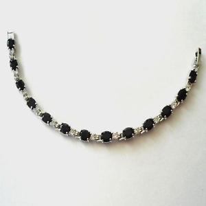 bracciale tennis donna colore argento zirconi ovali neri e bianchi 18,5 cm 47 aテニスブレスレットシルバーカラー※注意※NYからの配送になりますので2週間前後お時...