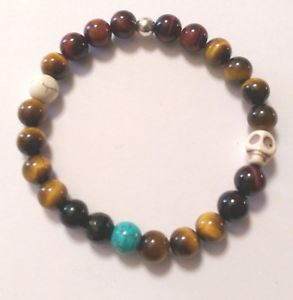 mens gemstone bracelet with white skull beadスカルビーズブレスレット※注意※NYからの配送になりますので2週間前後お時間をいただきます。人気の商品は在庫が無い場合がございます。ご了承くださいませ。...