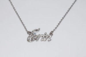 erin en oro blanco platinado collar con nombrecompromiso nombre cadena neclessホワイトゴールドメッキチェーンネックレス※注意※NYからの配送になりますので2週間前...