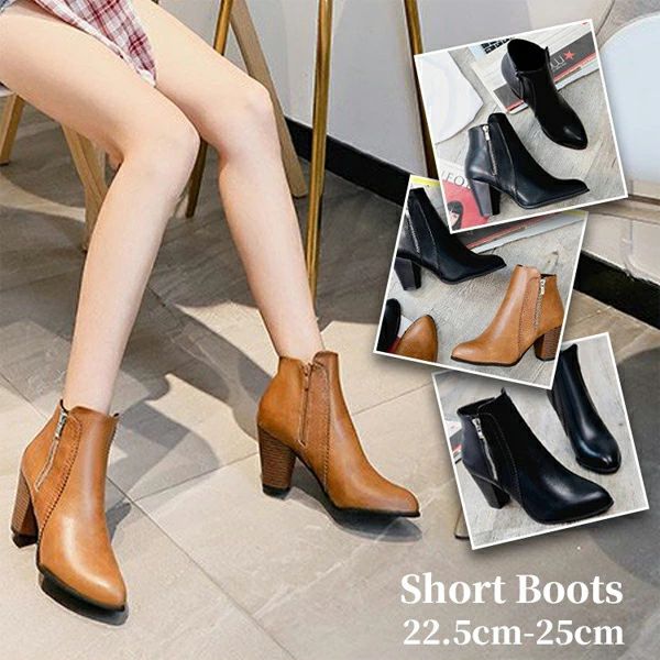 ブーツ レディースブーツ ヒール 靴 ショートブーツ レディースシューズ 太めヒール 靴 美脚 歩きやすい 疲れない 2タイプ 歩きやすい 疲れない　オシャレ　カジュアル　20代　30代　40代　50代　ファション ★素材：PU ★カラー：...
