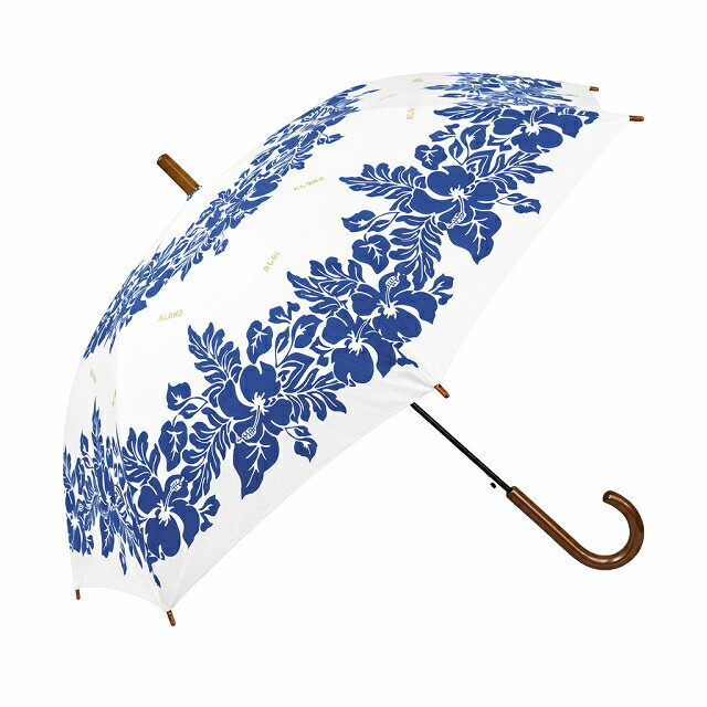 サーフブランド、Hulalani Hawaii (フララニハワイ)、人気シリーズのワンタッチ ジャンプ式の傘です♪憂鬱な雨の日も気分が上がりそうなおしゃれなハワイアン柄☆ UVカット晴雨兼用になっています。 サイズ：親骨 60cm （全長：...