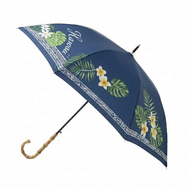 上品なハワイアンデザインのワンタッチ ジャンプ式の傘です♪憂鬱な雨の日も気分が上がりそうなおしゃれなハワイアン柄☆ UVカット加工を施した晴雨兼用のハワイアンデザイン傘。少し短めで、日傘としても便利に使えますね!! 遮光・遮熱効果が高く、一...