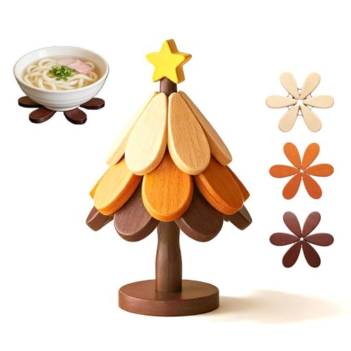🌳【天然木素材・耐熱でテーブルを保護】 厚みのある天然木を使用し、鍋・フライパン・ティーポットなどの熱からテーブルをしっかり守ります。無臭・安全でキッチンや食卓に心地よいナチュラル感をプラス。 ✨【折りたたみ式・重力自動展開...