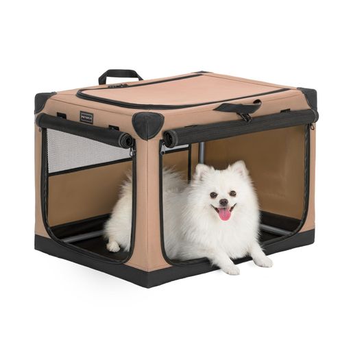 インドア 【落ち着く半密閉空間x頑丈フレーム構造】犬用クレートは、やさしく包み込む半密閉構造を採用し、外部からの刺激をやわらかく軽減。おうちでもお出かけ先でも、ペットが安心してリラックスできる空間を提供します。さらにソフトクレート内部は、丈...