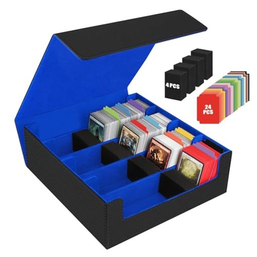 【大容量カードケース】デッキケースマグネットローダーサイズは29x31.7x10.8cm、十分な大きさで、3200枚以上の標準サイズの取引カードを簡単に保存することができます(具体的な数量はカードの種類と用途によって異なります)。トップロー...