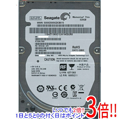 商品名SEAGATE ノート用HDD 2.5inch ST320LT020 320GB 7mm商品状態 新品　バルク品。 国内正規代理店では、ありませんのでメーカー保障はございません。 商品名 SEAGATE製HDD 型番 ST320LT0...