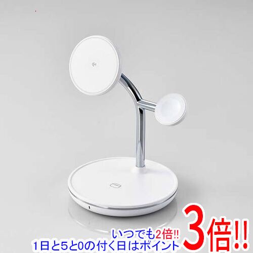 商品名ELECOM Qi2 3in1ワイヤレス充電スタンド W-MS08WH ホワイト商品状態 新品 商品説明 デバイスが綺麗にまとまる3in1。iPhoneなどの対応するスマートフォン・Apple Watch・対応するAirPodsを3台...