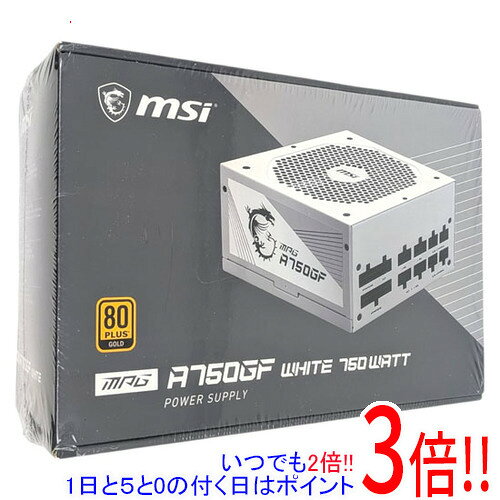商品名MSI PC電源ユニット MPG A750GF WHITE 750W商品状態新品の商品です。型番MPG A750GF WHITE仕様[基本スペック]対応規格：ATX電源容量：750 Wプラグイン対応：○PFC：○105度コンデンサ：○...