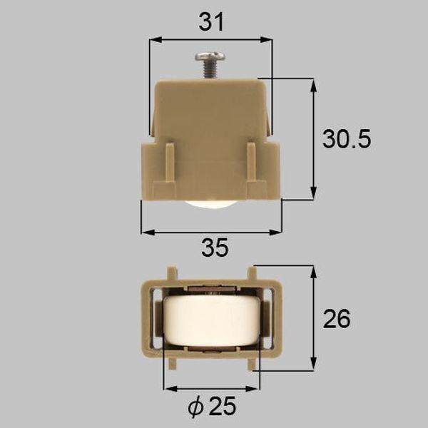 リクシル 新日軽 雨戸用部品 雨戸戸車（T) A8LA3036 2個入1梱包 使用商品名： 雨戸A・B型＜ヨロイ＞ 30mm厚 7分溝用 雨戸B型 30mm厚 1982/2より A8NLC51へ変更 雨戸H型 30mm厚 7分溝用 雨戸M型...