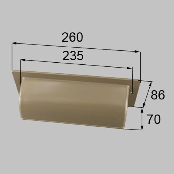 部品名 : ポスト目隠し 品種 : ポスト目隠し 商品コード : D1Y46 色 : ブロンズ 内容物 : 本体×1 商品名 発売時期：キング73/7〜83/9 プリンス73/9〜83/10 クィーン73/9〜83/9 クリエラ クリエラN...