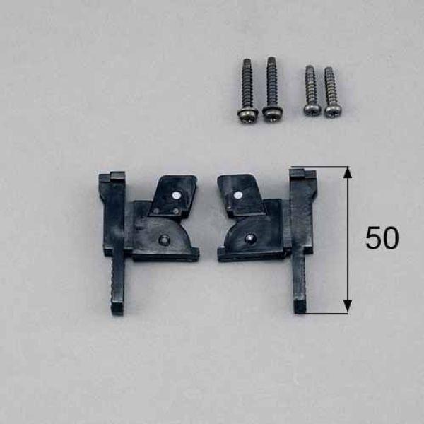 部品名 : 網戸外れ止め（振れ止め）左右セット 品種 : 外れ止めA 商品コード : FNMT011 色 : ブラック 内容物 : 本体×2（LRセット） 備考 : 材質：樹脂製 商品名 発売時期：NT網戸86.10〜94.9ご注意 ： 上...