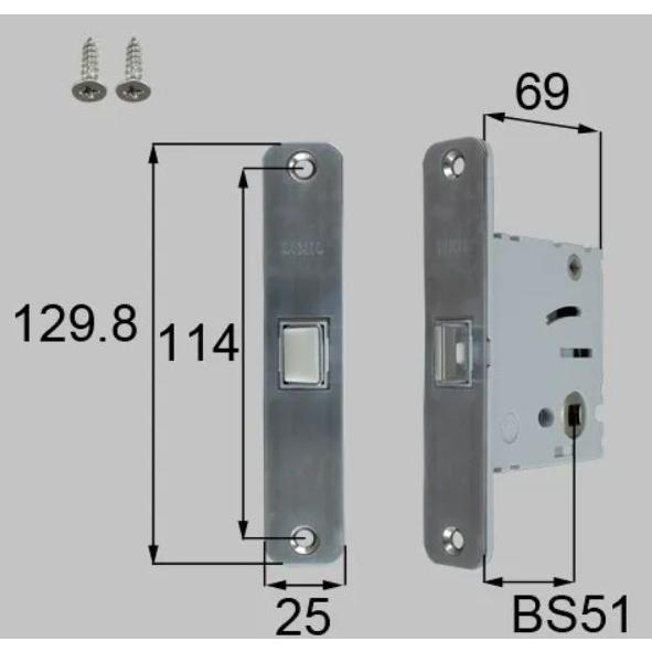 部品名 : 丸座・角座用箱錠(アルミ扉・錠付き用) 商品コード : NETLV00030 （MDU473A) (代替品 MDW294C ) 色 : シルバー 内容物 : 本体×1、取付ネジセット×1 備考 : バックセット（BS）：51ミリ...