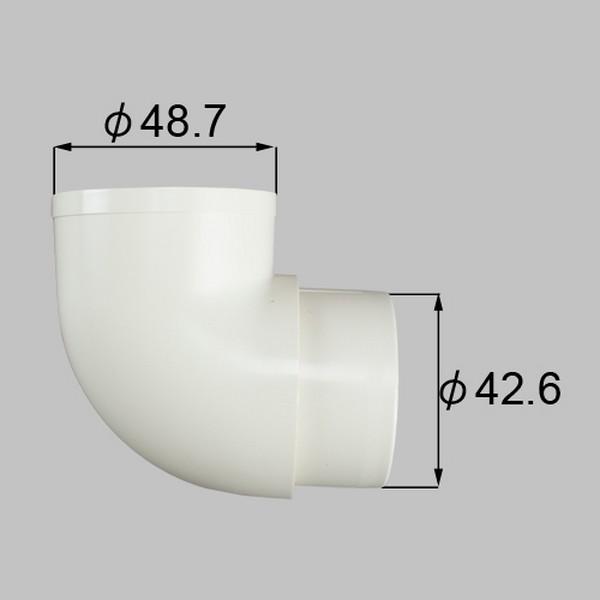 部品名 : 92°エルボ 品種 : エルボ 商品コード : NETEX00092 (WXCW096) 色 : ホワイト 内容物 : 本体×1 ナーラテラス、ナーラ屋根95/6〜