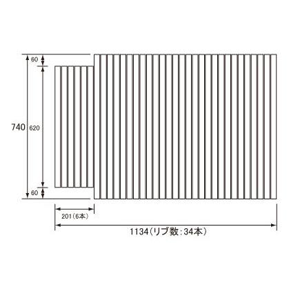 奥行き×幅：740×1134mm （リブ数 : 34本） 本体材質・厚み：ABS樹脂・13．5mm・ホワイト 風呂フタフック：なし 対応シリーズ：ジェットバスC 対応浴室（浴槽）サイズ：1200 浴槽形状: 浴槽材質：ニュージュエライト ド...