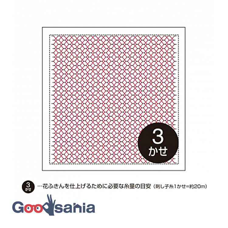 本体サイズ(約)約34cm×34cm本体重量(約)-素材・材質綿100%原産国日本商品説明・あらかじめくぐり刺し用（刺す部分のみ）の図案がプリントされた晒木綿と、作り方の説明書がセットになった花ふきんの布パックです。・くぐり刺しは、まずガイ...