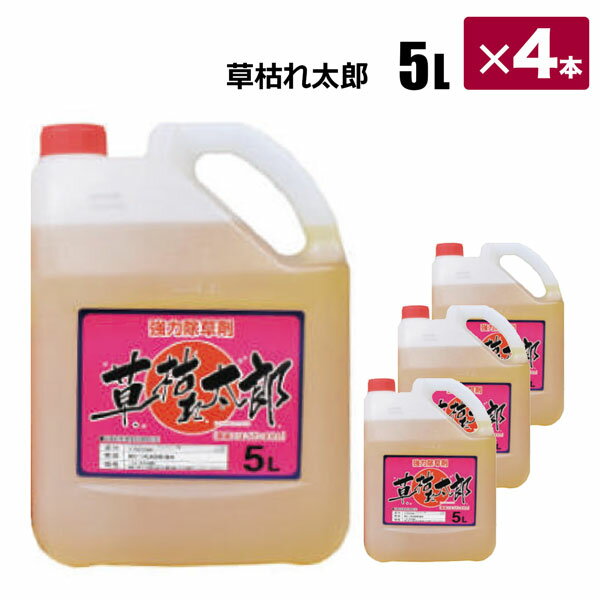 商品説明 ★一年生・多年生雑草に有効★ 草枯れ太郎 5L 4本セット 【ポイント】 [ 非選択性茎葉処理移行型] ・地面に落ちた液剤は地中の微生物により分解され、土をいためません。 ・道路・公園・宅地・駐車場・運動場などの除草に! 【商品名...