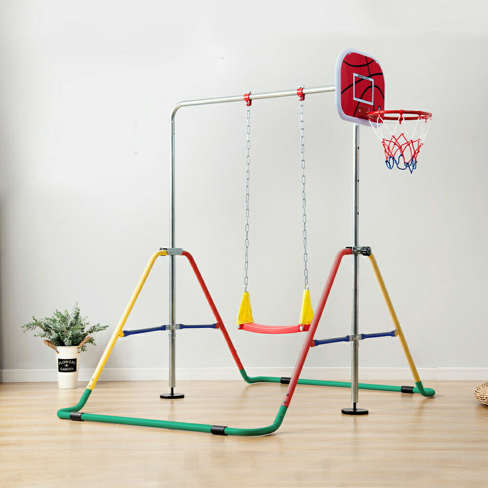 Product Features 【折りたたみ 鉄棒ブランコ 耐荷重70kg 高さ4段階調節可能】 【折りたたみ可能】 【1台で三つの遊びが楽しめる】 鉄棒 ブランコ バスケットボール 【季節や天候を気にせずに楽しくおうちで遊びながら運動!...