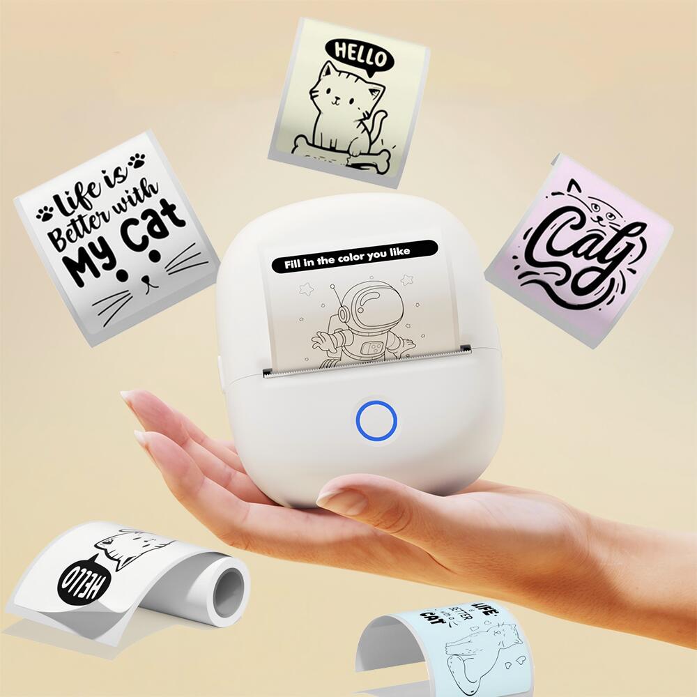 【12か月保証】ミニプリンター スマホ対応 サーマルプリンター ラベルライター Bluetooth接続 ポータブル 日本語専用APP 500以上無料テンプレート 感熱紙1ロール付属 iOS/Android対応 スマホ対応 Bluetooth...