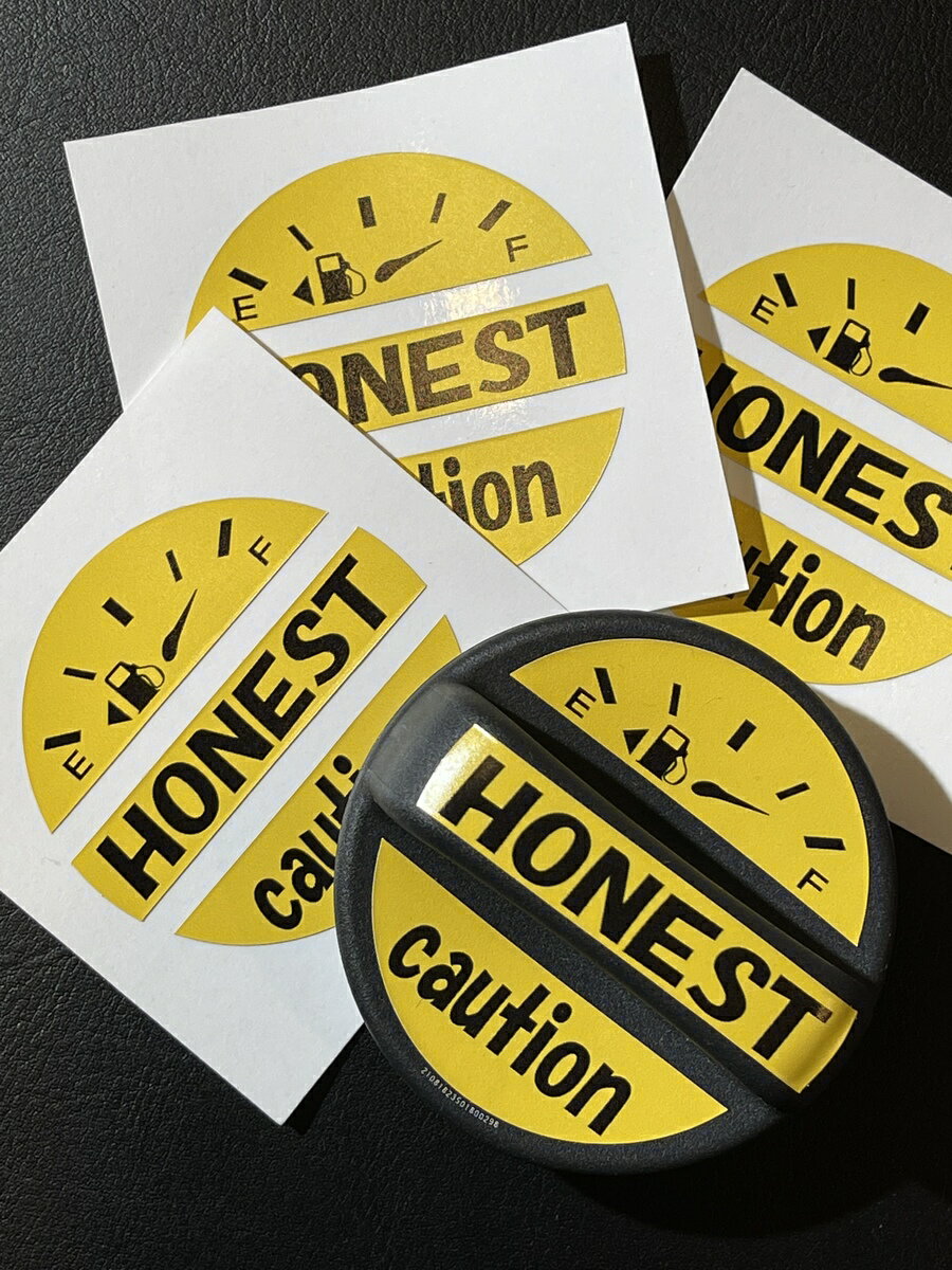 キャップステッカー(yellow) ガラスリッド　honest 給油口のキャップに貼るステッカーです　 ガラスリッドの中をおしゃれにしませんか？目立つの間違いなし。 施工する前はキャップをよく脱脂してから貼ってください。ガソリンの油膜などで...