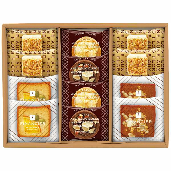 ポイントアーモンドならではの食感や香ばしさが際立つ、定番の焼き菓子を詰め合わせました。※写真はイメージです。内容・デザイン等変更になる場合があります。予めご了承ください。箱サイズ29×4.8×22cm現品サイズ・内容フィナンシェ(オレンジ・...