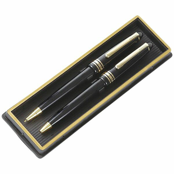 ポイントケースに入ったボールペン＆シャープペンのセットです。レトロな感じで高級感があります。※写真はイメージです。内容・デザイン等変更になる場合があります。予めご了承ください。箱サイズ16.5×5.5×2.2cm(無地スリーブケース入)現品...