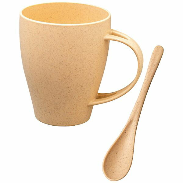 ポイントスタイリッシュデザインのカップとスプーンのセット。麦繊維配合のプラスチック素材で環境にも優しいです。※写真はイメージです。内容・デザイン等変更になる場合があります。予めご了承ください。箱サイズ12×11.5×9cm現品サイズ・内容1...