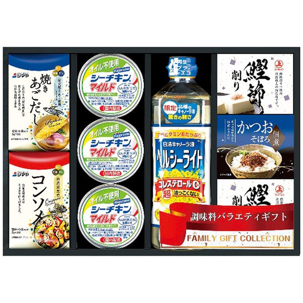 ポイント便利な調味料セットで、毎日の食卓をもっと特別に。※写真はイメージです。内容・デザイン等変更になる場合があります。予めご了承ください。箱サイズ35.5×7×25cm現品サイズ・内容はごろもフーズオイル不使用シーチキンマイルド70g×3...